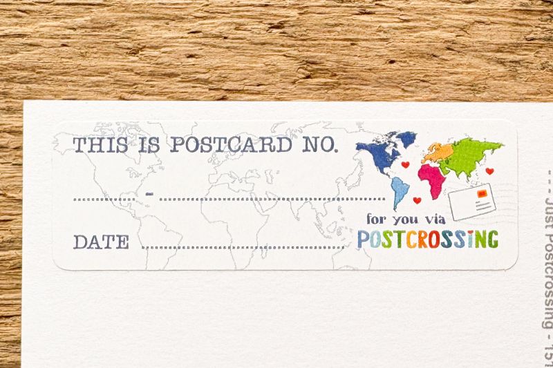 Via Postcrossing Postcard ID Sticker Set