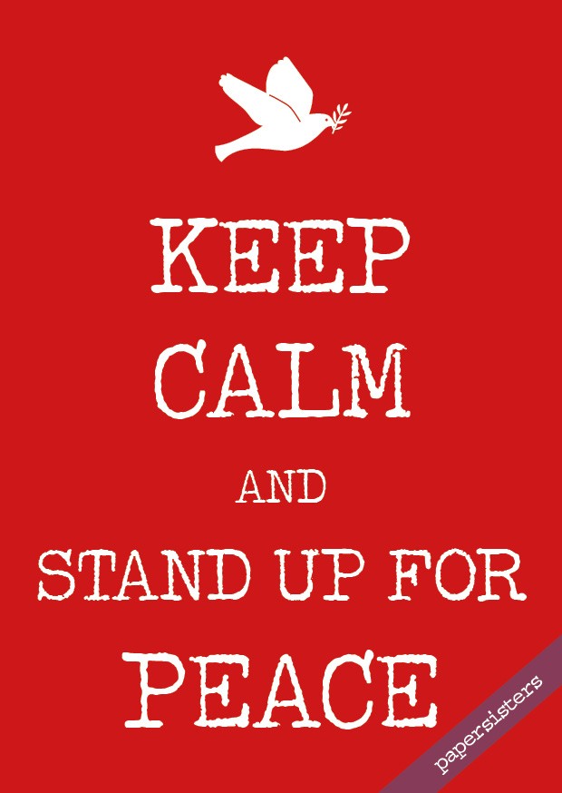 Postkarte Keep calm stand up for peace