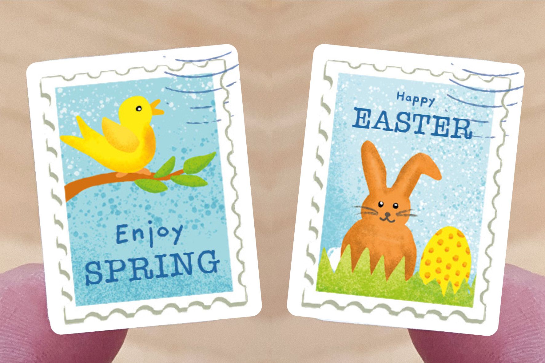 Aufkleber Spring Stamps Sticker Set