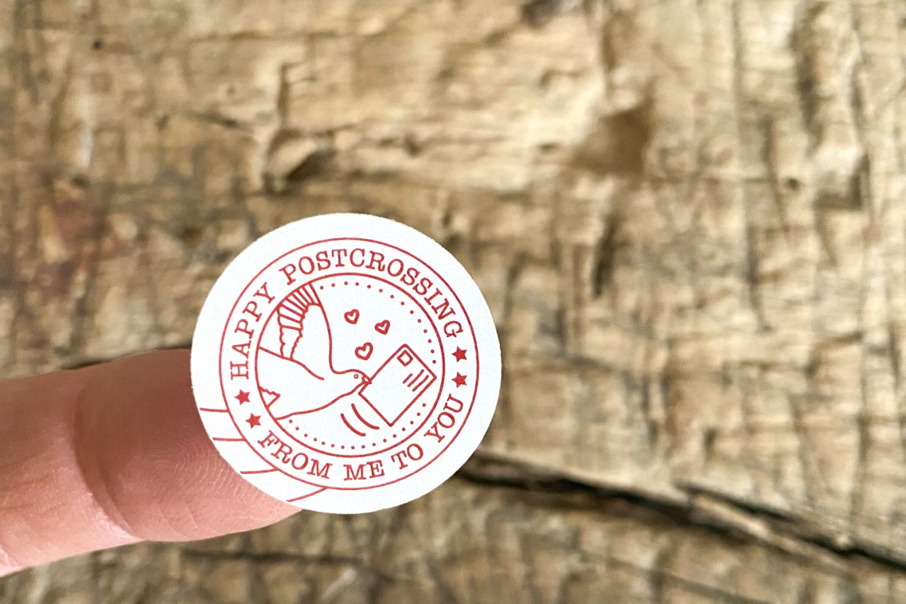 Poststempel Happy Postcrossing around the World