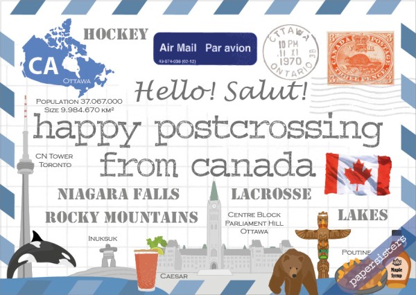 Stempel CA... Postcard ID Canada