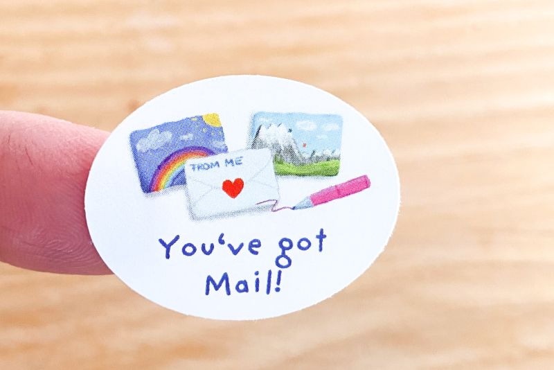 Stickers for postcards