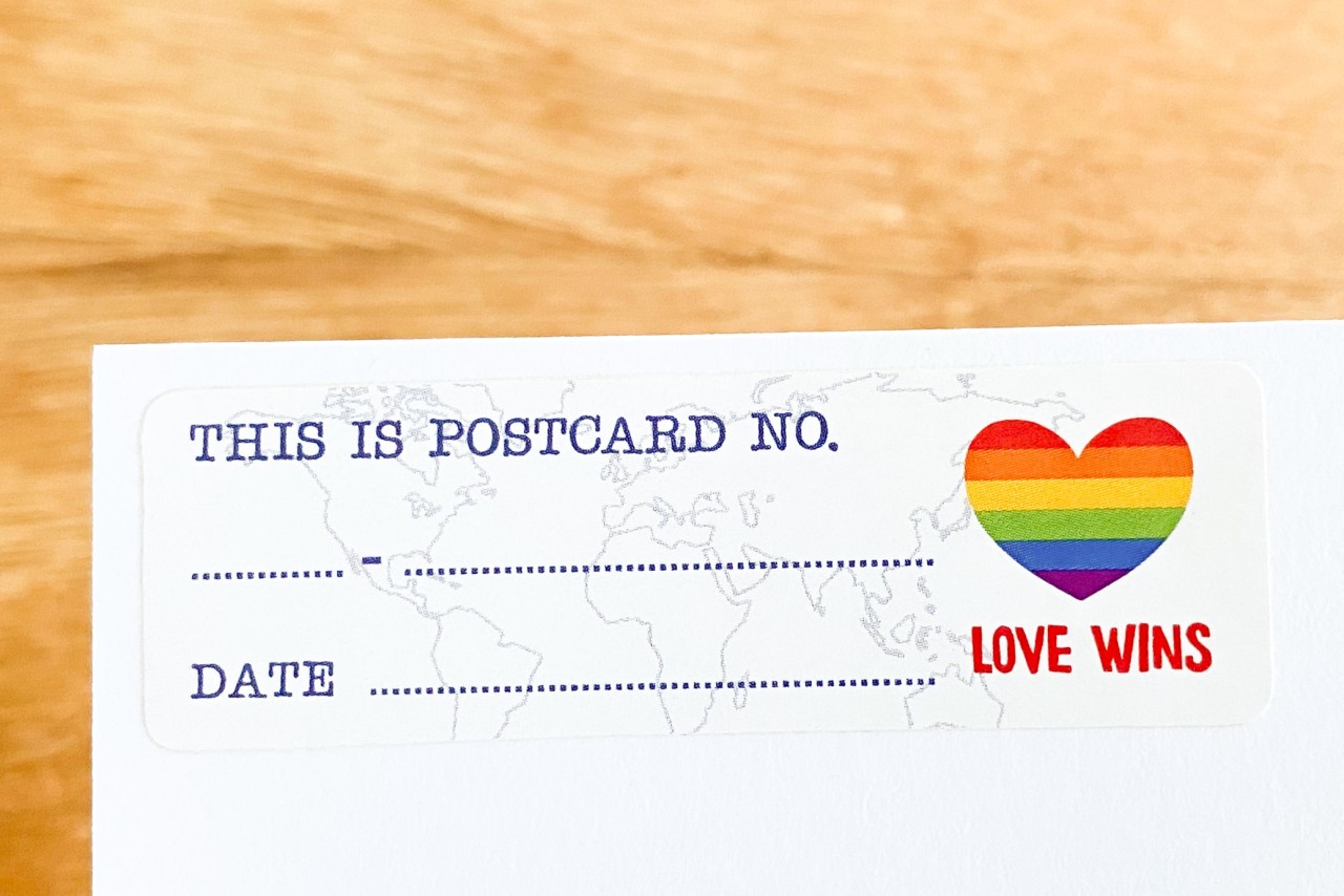 Postcard ID Sticker Set Rainbow Love wins