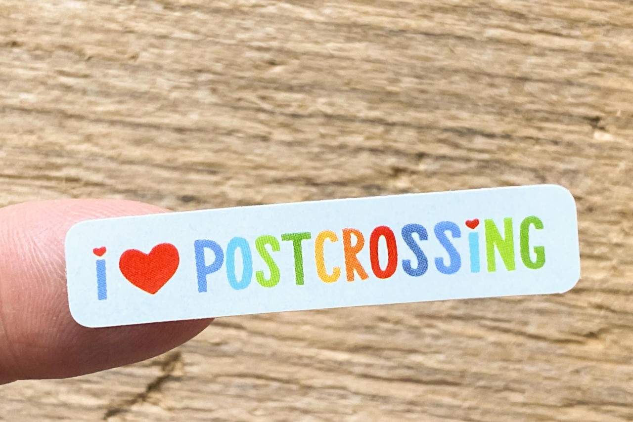 Rubberstamp Happy Postcrossing from me to you