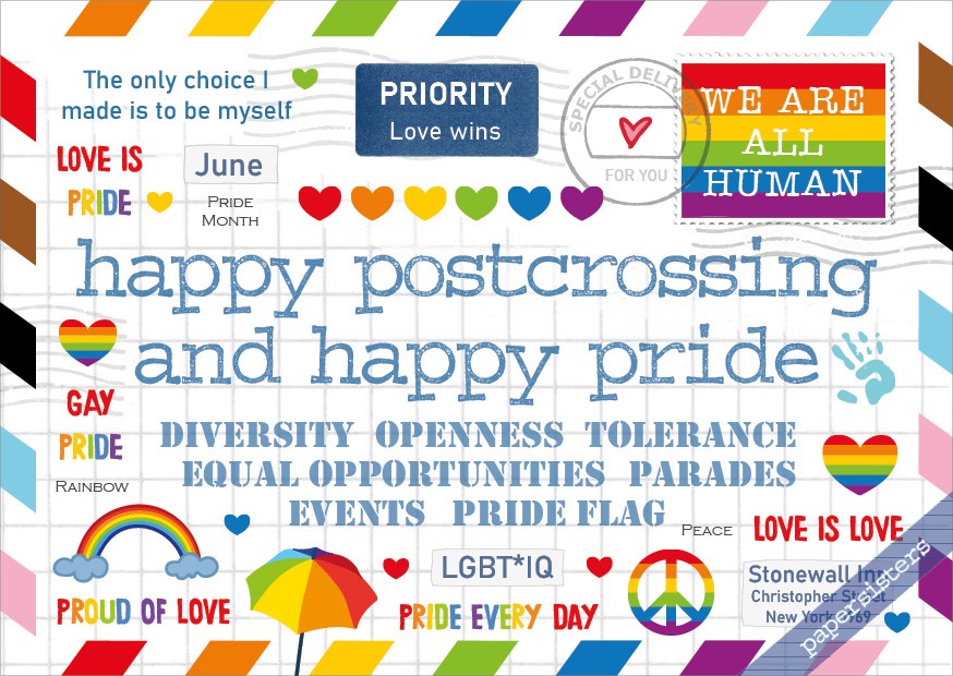 Postkarte Happy Postcrossing - Pride