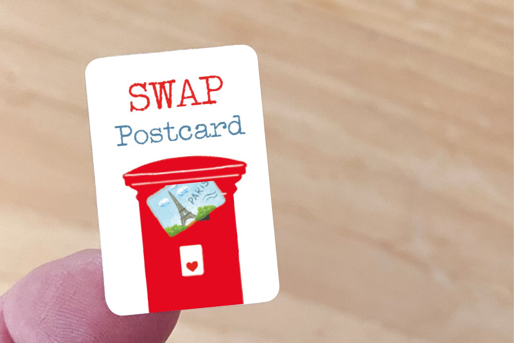 Postcards, Rubberstamps, Stickers, Tapes and more