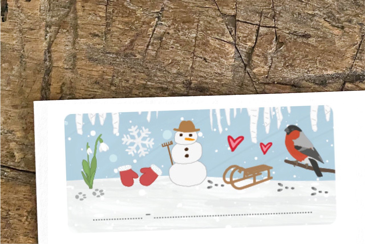 Stickers for postcards